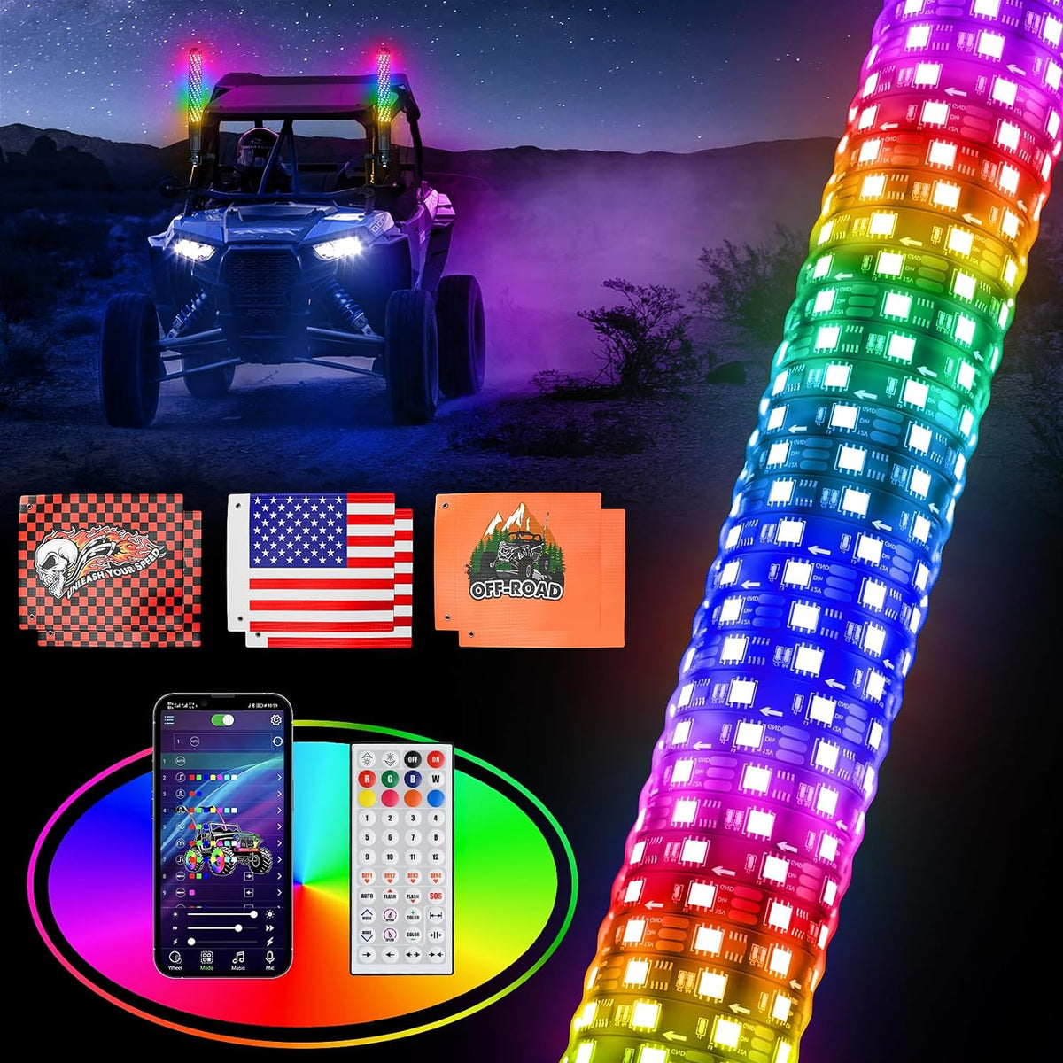 Ehaho 2 Inches Dia Led Fatty Whip Lights for UTV ATV – Ehaho US