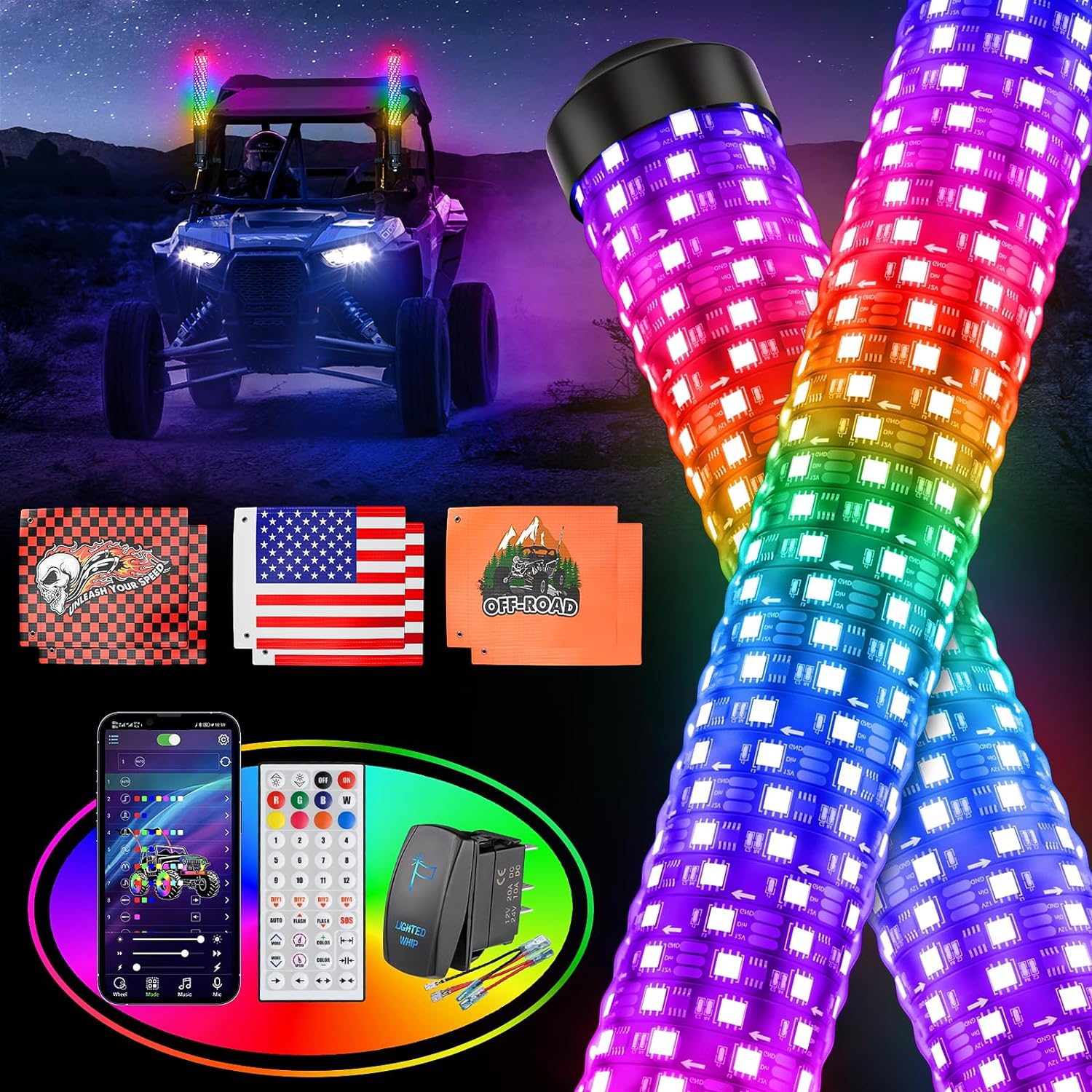 Ehaho 2 Inches Dia Led Fatty Whip Lights for UTV ATV – Ehaho US