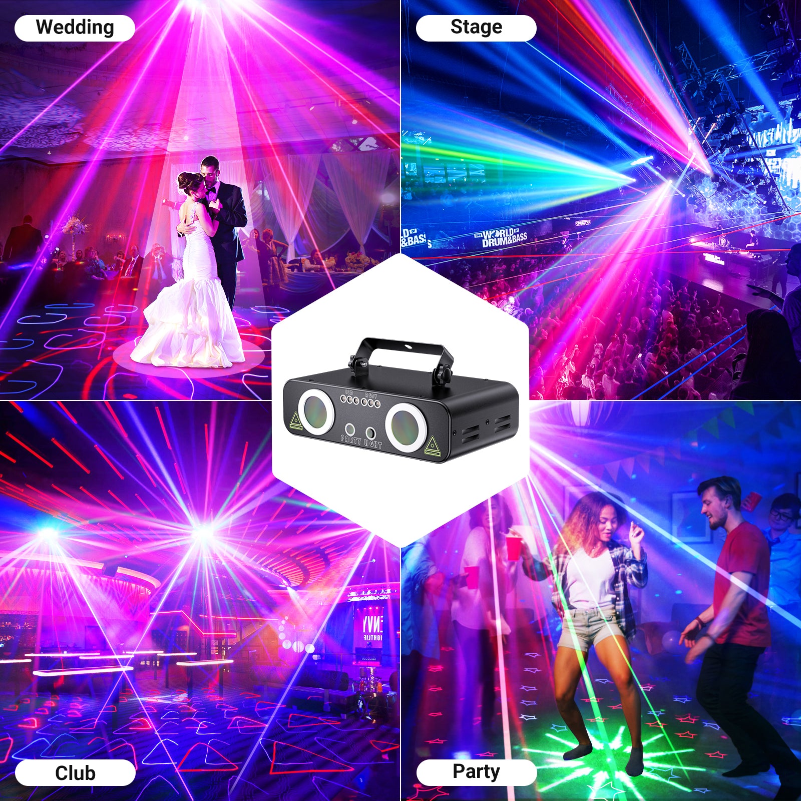 Ehaho L2800 3D DJ Laser Party Lights 5 in 1 – Ehaho Official